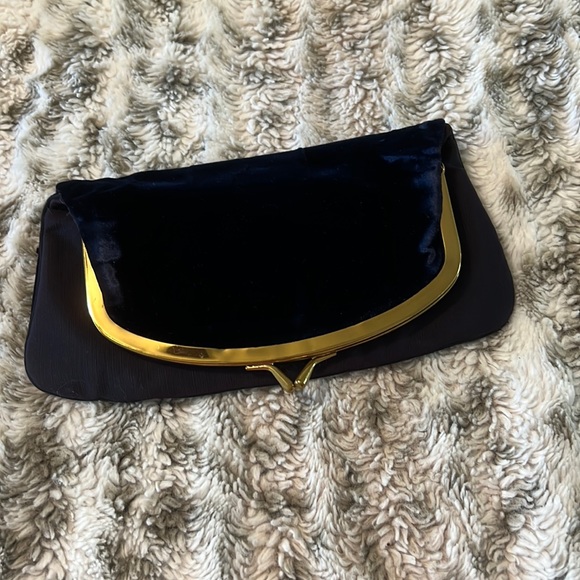 Mel-Ton | Bags | Vintage Melton Blue Velvet Clutch | Poshmark